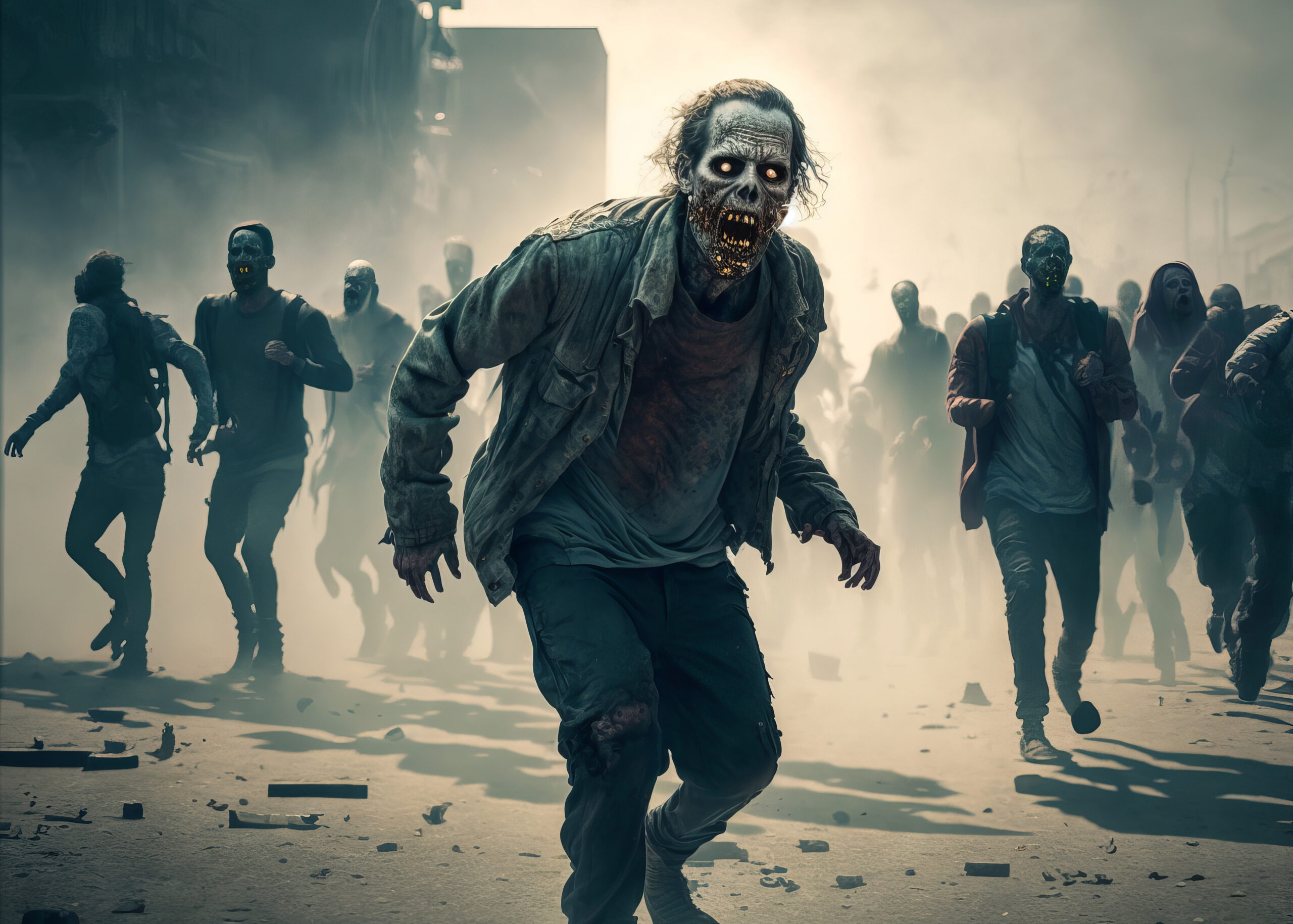 Zombie horde. Zombie apocalypse scene. Generative ai - SI - Spania i dag